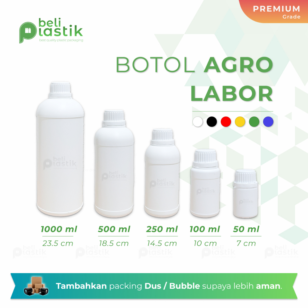 Jual Botol Agro Labor 50ml 100ml 250ml 500ml 1000ml HDPE Tebal - Botol Sabun Deterjen Parfum ...