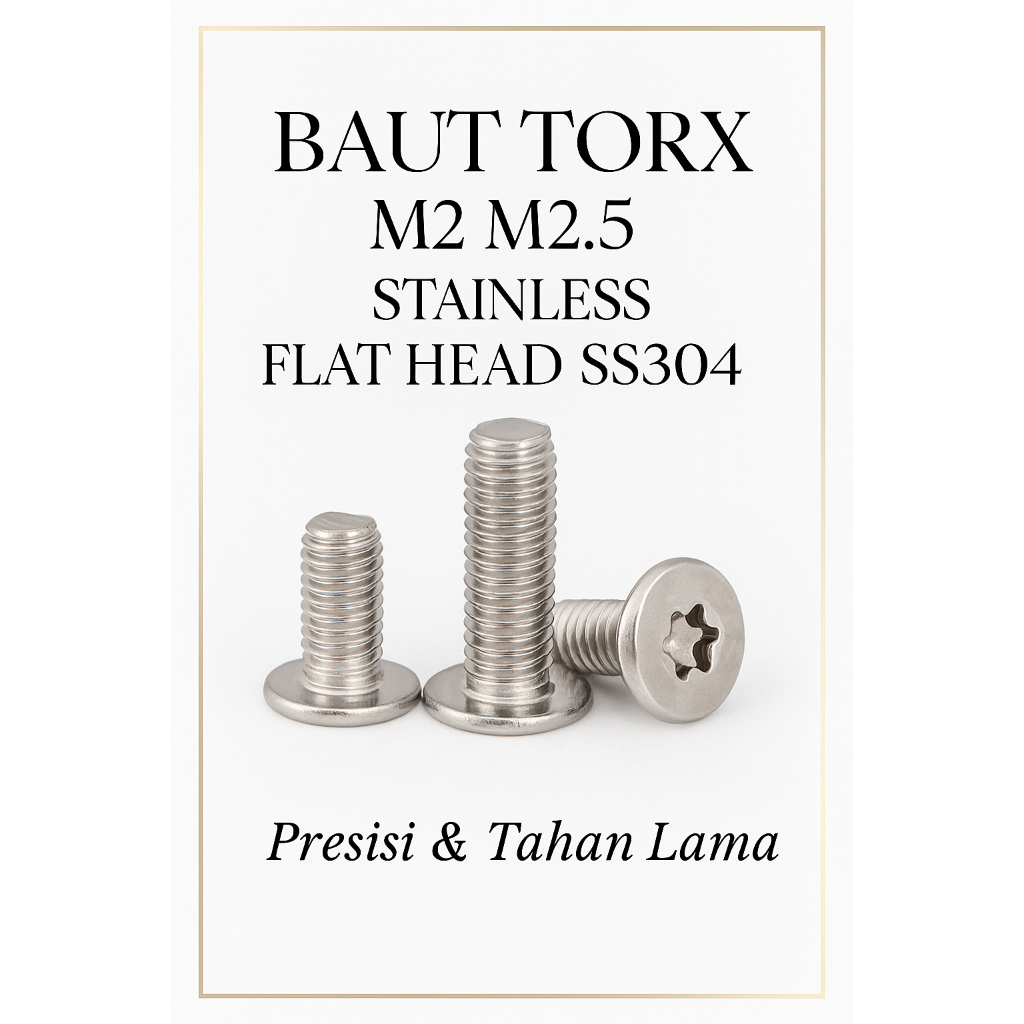 Jual Baut Screw Sekrup Torx M2 M2.5 Stainless Flat Head SS304 SS ...