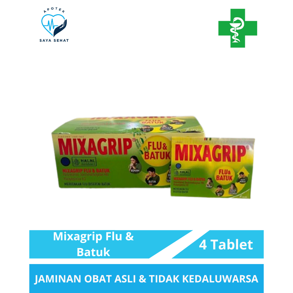 Jual Mixagrip Flu dan Batuk 1 strip 4 tablet | Shopee Indonesia