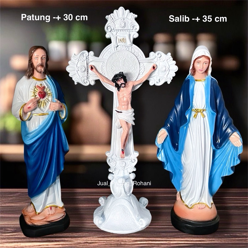 Jual Set Patung Misa Yesus Hati Kudus Maria Tangan Terbuka 30 cm | Shopee Indonesia