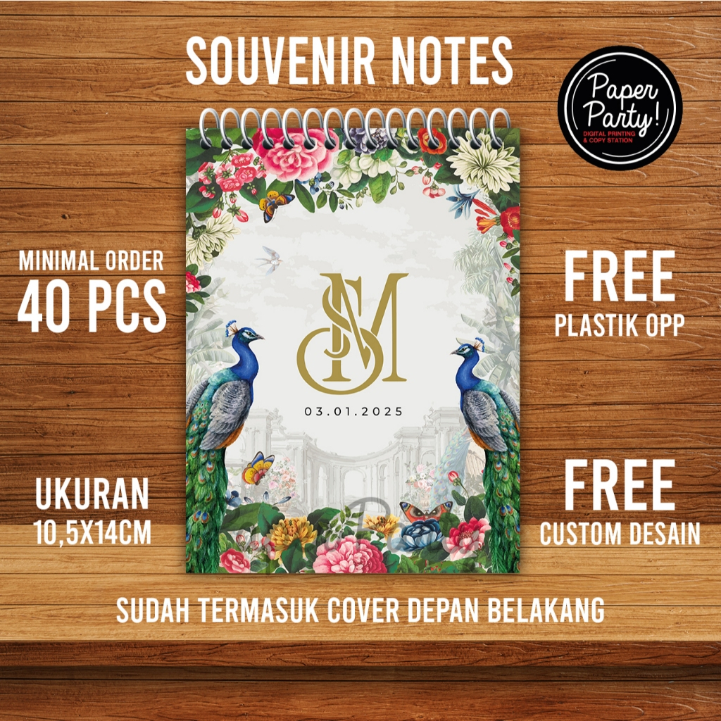Jual souvenir notes custom pernikahan/seminar/event/promosi ukuran ...