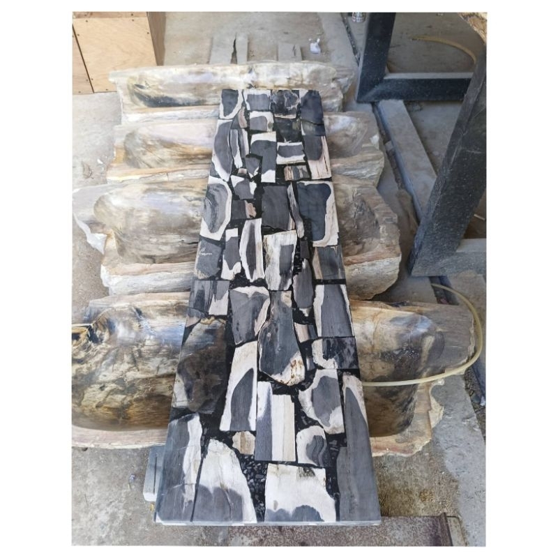 Jual Top Table Batu Fosil Kayu Laminasi Super Glossy ( bisa custom ...