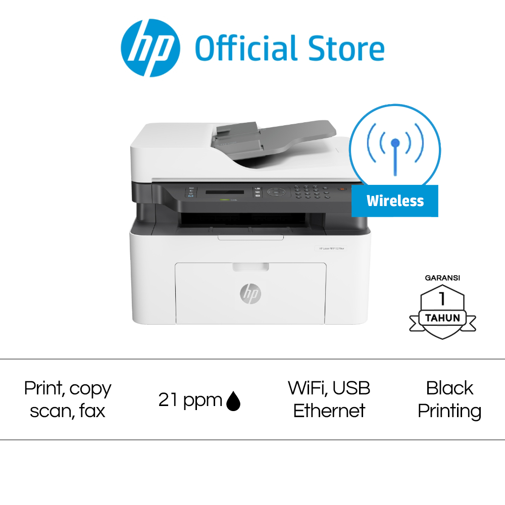 Jual Printer HP Laser MFP 137fNW Print Copy Scan Fax Wireless Wifi ...