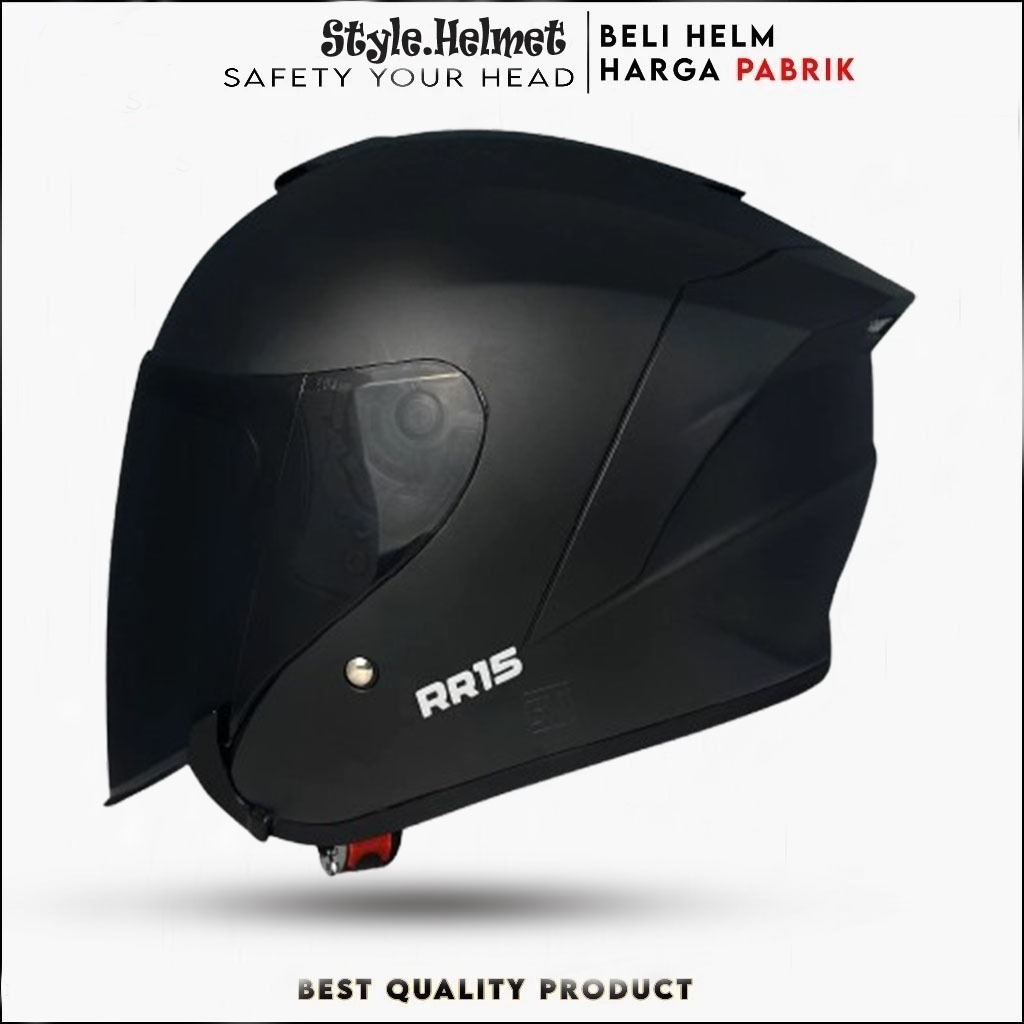 Jual Helm Half Face Mla RR1- Solid Hitam Doff Visor Hitam Smoke-Helm ...