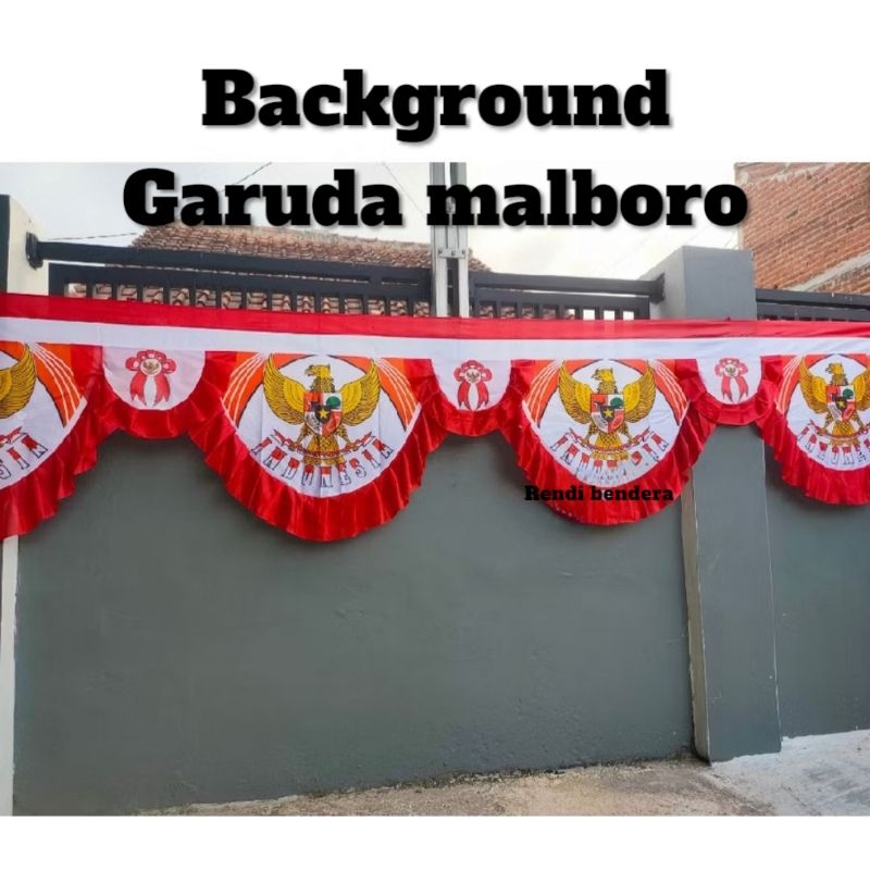 Jual bendera background Garuda bunga 10 glombang dan 5blombang | Shopee ...