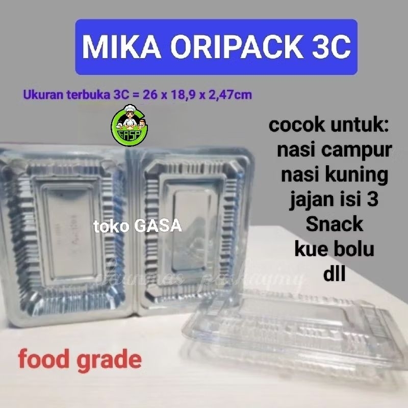 Jual MIKA PLASTIK 3C ORIPACK/ mika jajan isi 3/mika Snack/ MIKA 3C ORI ...