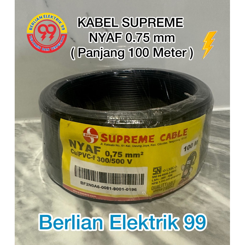 Jual kabel supreme NYAF 0,75mm (1roll 100meter) | Shopee Indonesia