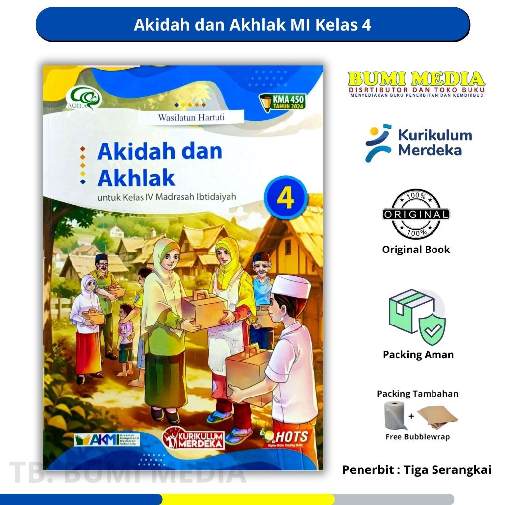 Jual Buku Akidah dan Akhlak Revisi1 untuk MI Kelas 4 Tiga Serangkai Aqila Kurikuum Merdeka ...