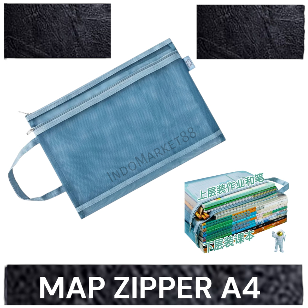 Jual Tas Map Zipper A4 - Map Document Jaring Zipper - Map Buku Jaring ...
