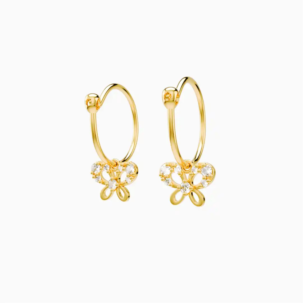 Jual LITTLETHINGSHEWEAR - Anting Emas Anak Loop Hoop Rosie Swarovski ...