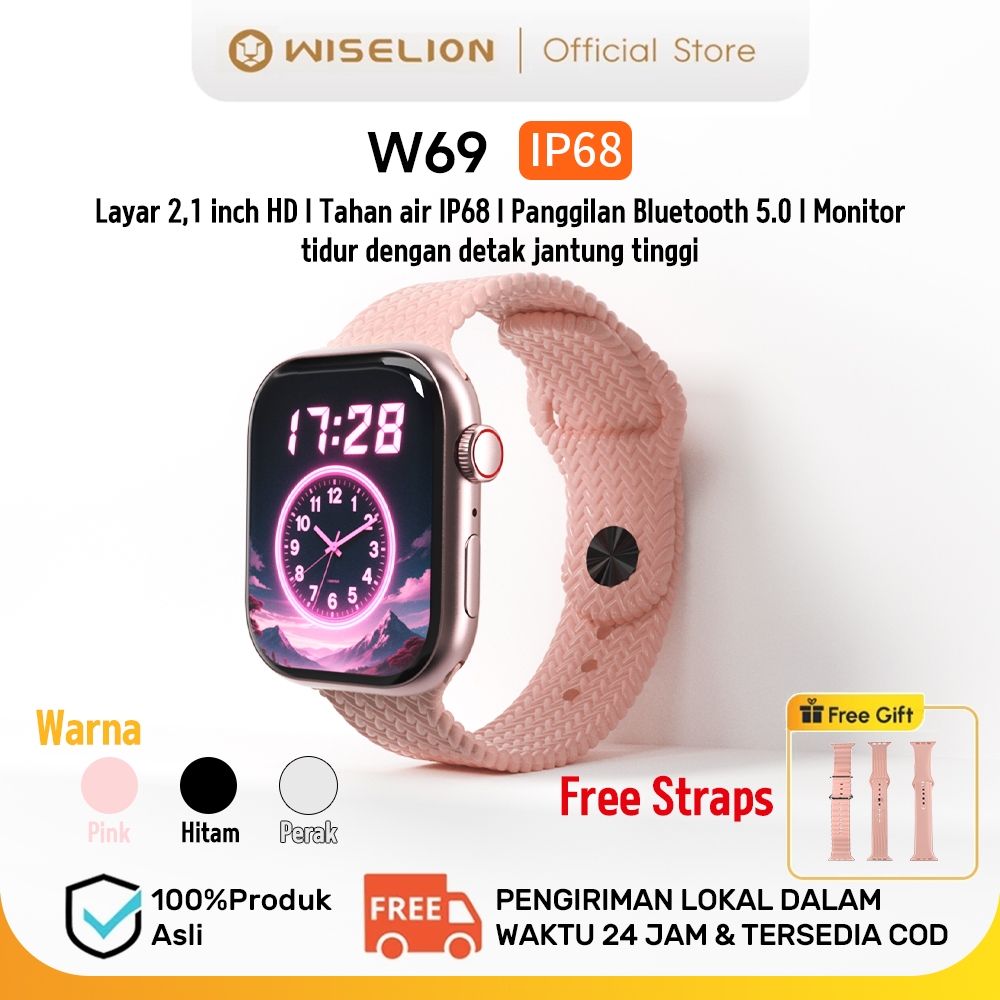 Jual 【NEW】WISELION AMOLED Smartwatch W69 Baru tahan air Waterproof | 2. ...