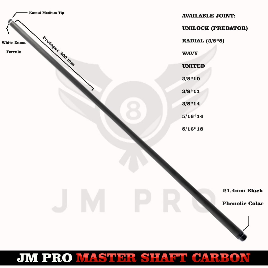 Jual JM PRO Shaft Master 30 inch Carbon Fiber Shaft Billiard Super Low ...