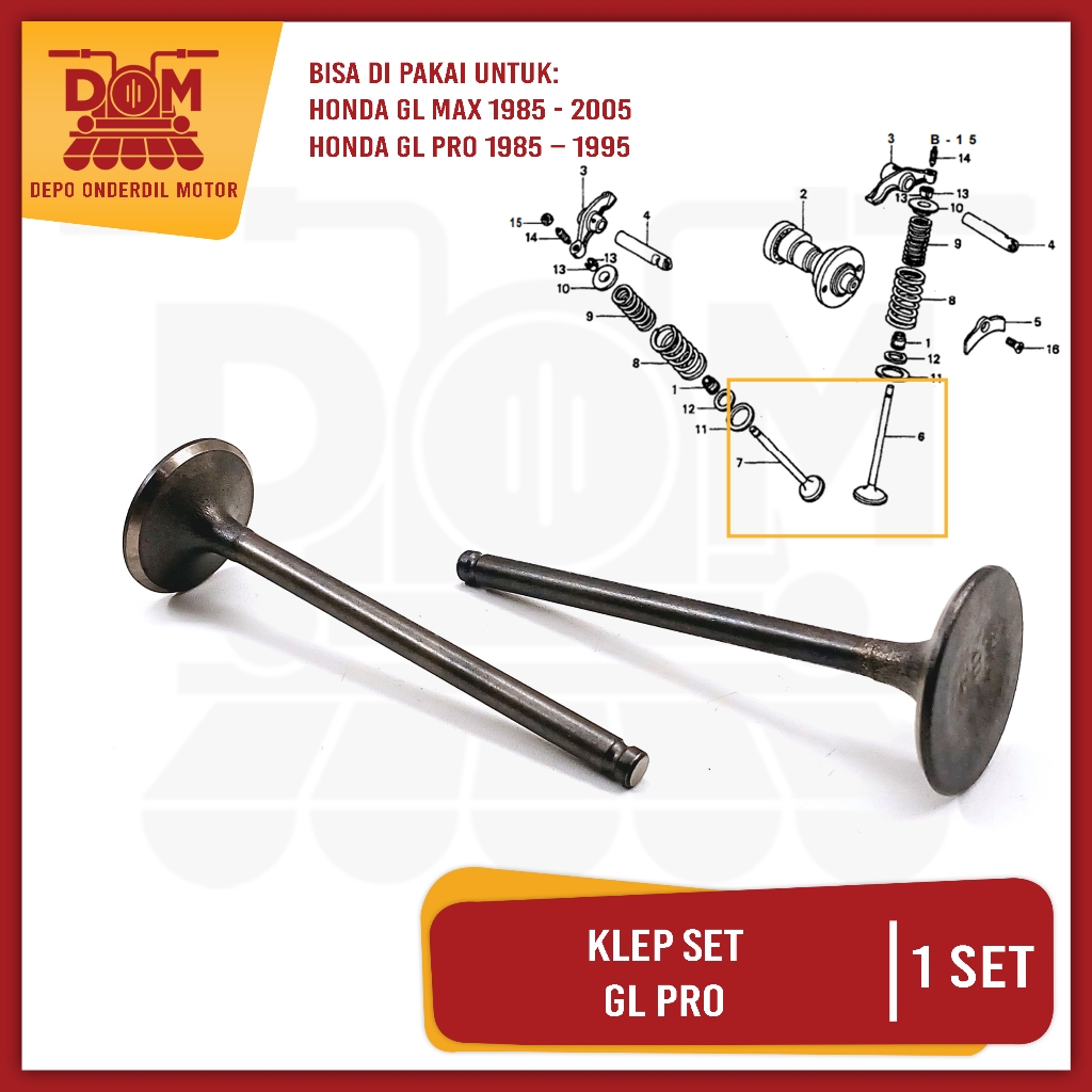 Jual Klep Set GL Pro Set Isi 2 (MPM) Valve Set In Out Ex Payung Klep ...