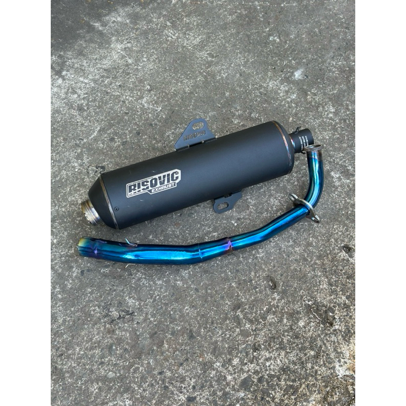 Jual KNALPOT STANDAR RACING RISOVIC BLACK BLUE VARIO AEROX NMAX LEXI ...