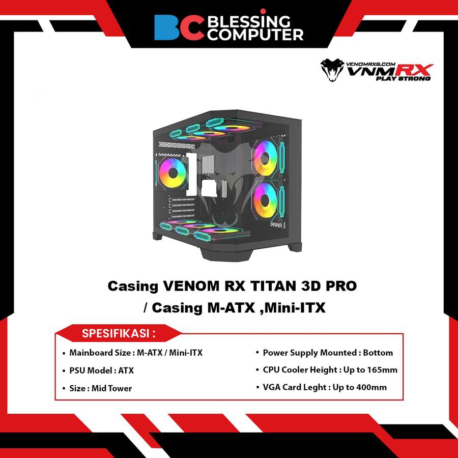 Jual Casing VENOM RX TITAN 3D PRO - Black | Shopee Indonesia