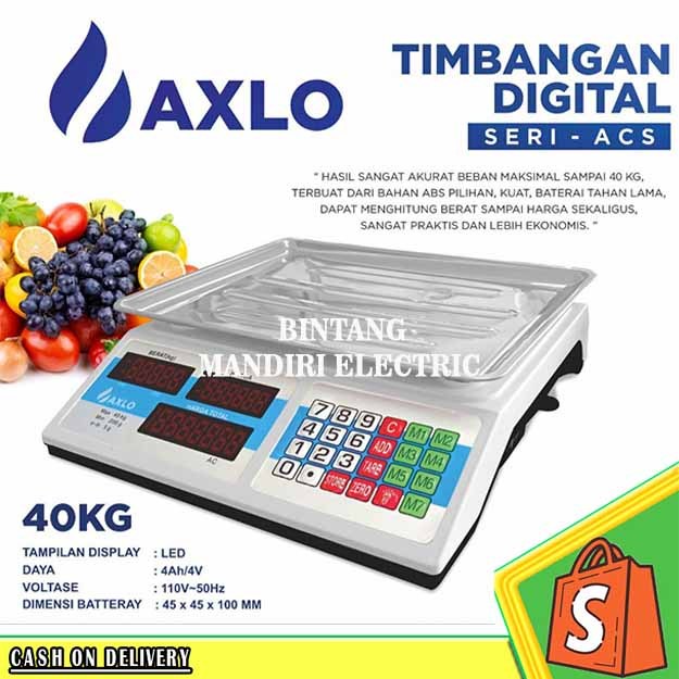Jual TIMBANGAN DIGITAL 40KG AXLO A-903/904 timbangan buah/sayur digital ...
