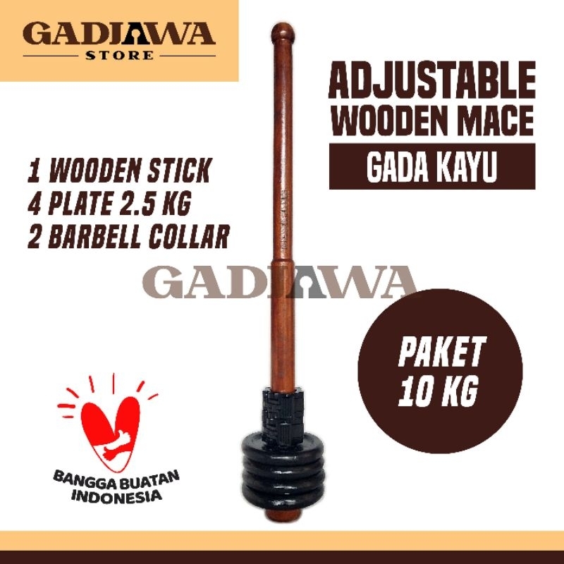 Jual Adjustable Mace 10 Kg - Wooden Mace - Gada Kayu 10 Kg | Shopee ...