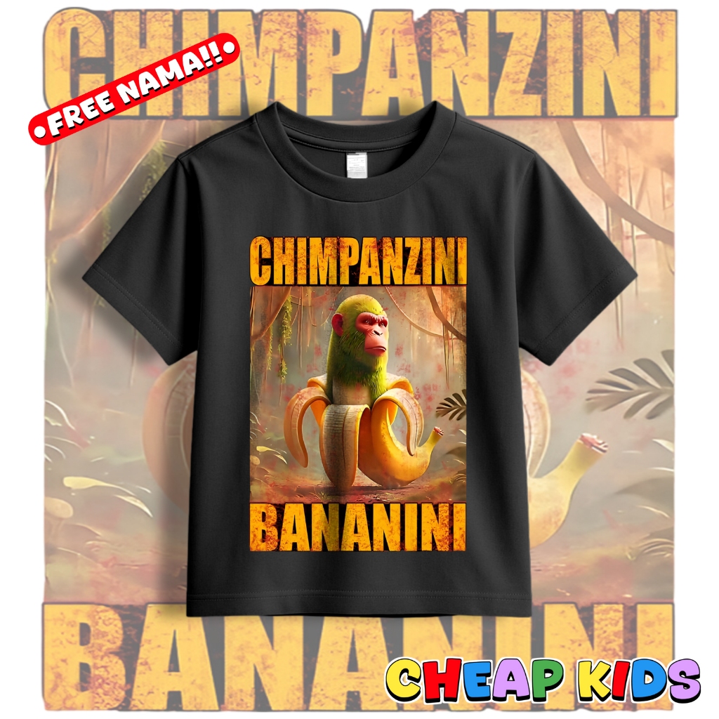 Jual Kaos Anak Chimpanzini Bananini Anomali / Baju Anak Brainrot ...