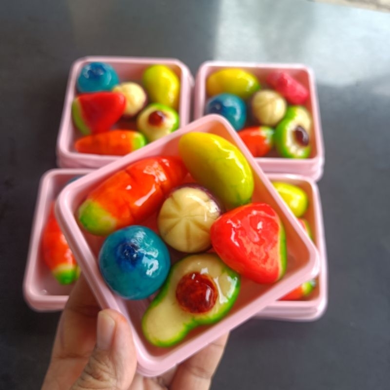 Jual Kue Lukchup kue buah mini thailand viral kue kacang ijo manis ...