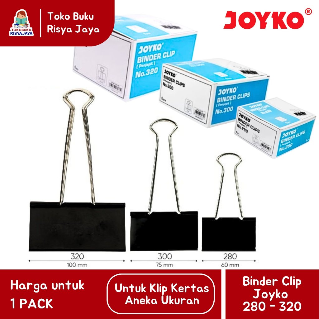 Jual (1 PACK / 6 Biji) Klip Penjepit Kertas Besar / Binder Clip Besar ...
