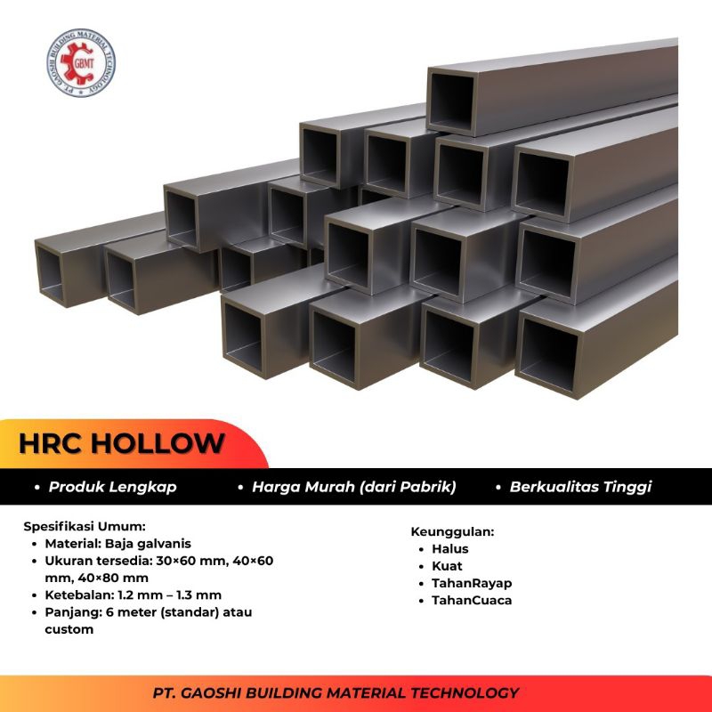 Jual Hollow Baja Ringan 50x100x1,6mm/ Hollow Galvalume Baja Ringan ...