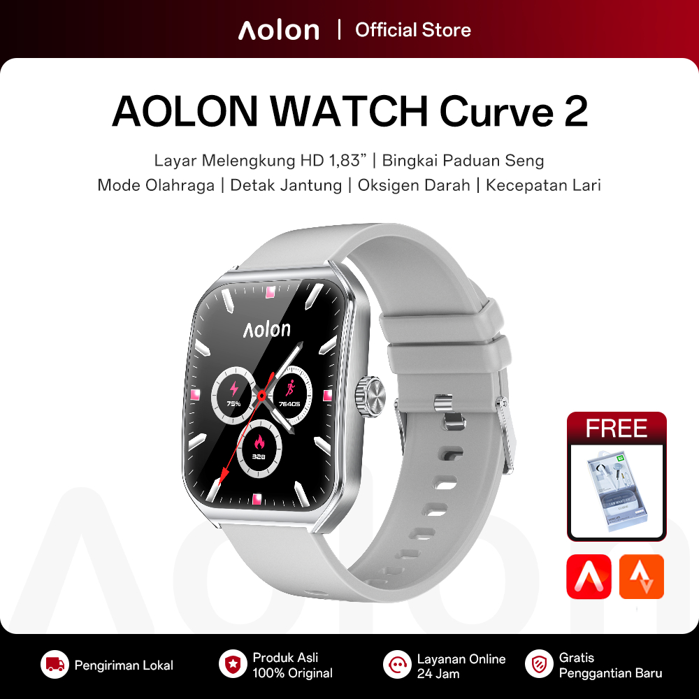 Jual Aolon Curve 2 Smartwatch Original | Alloy Metal | Running Pace ...