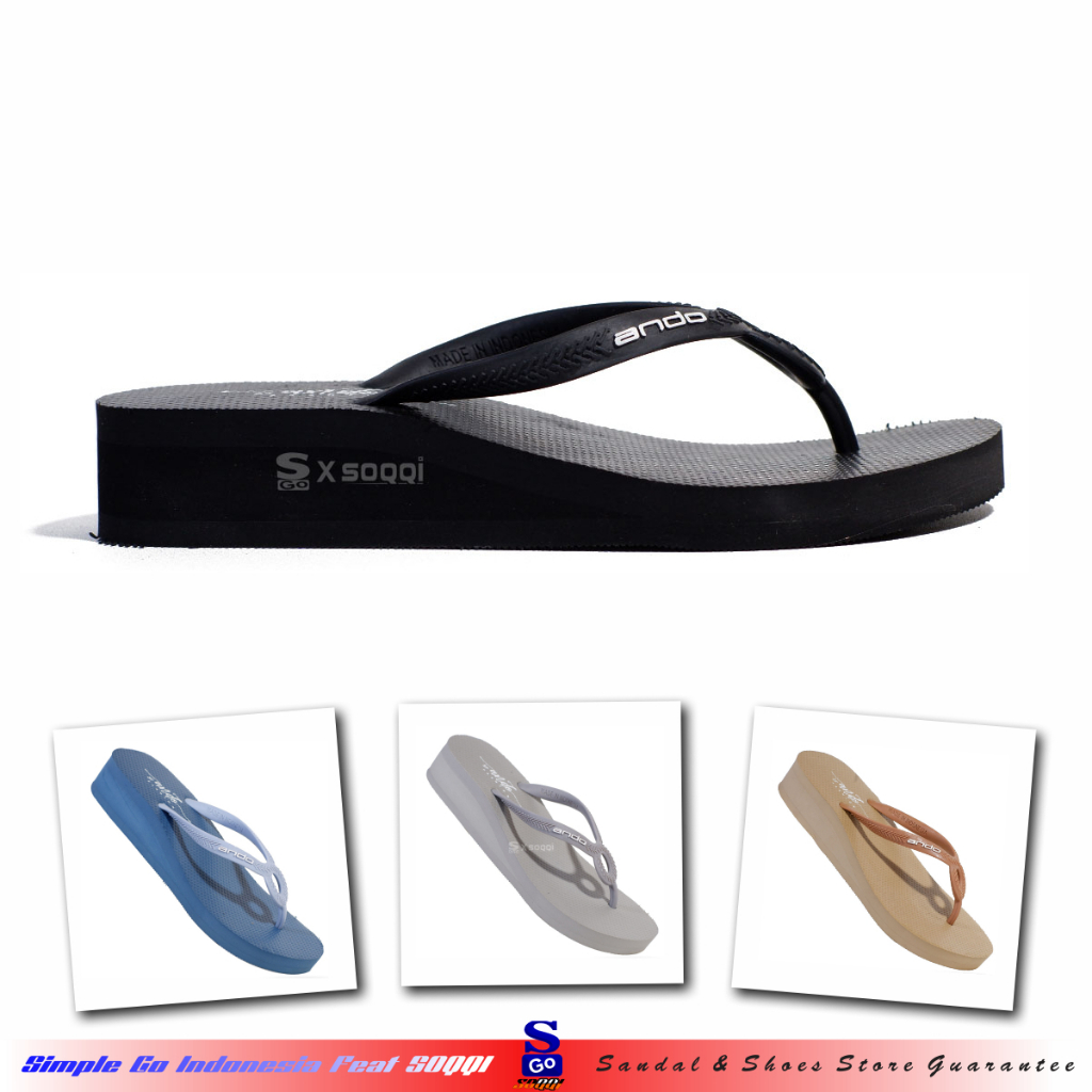 Jual Ando Nice Queen Shena Sendal Wedges Japit Karet Wanita Original ...