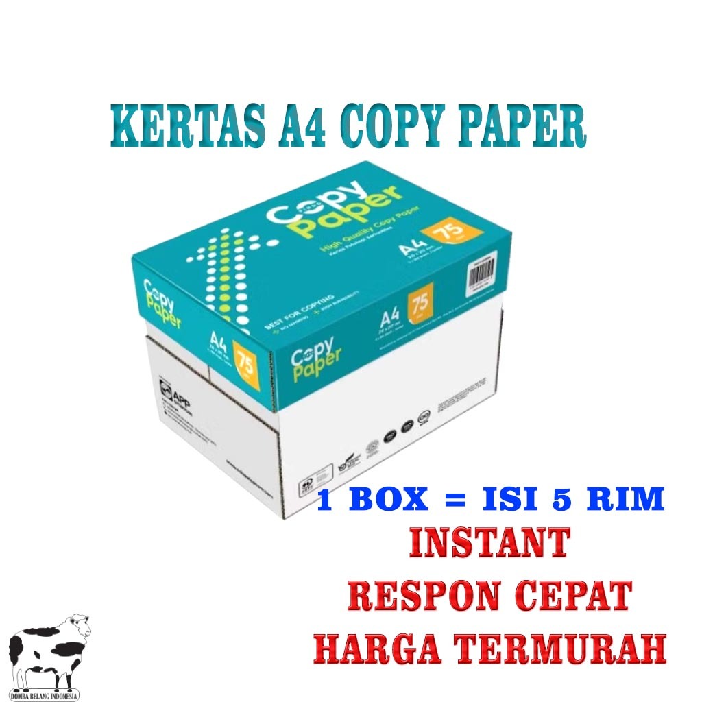 Jual Kertas Print Copypaper A4 75 gram 1 Box (5 rim) Kertas Putih ...