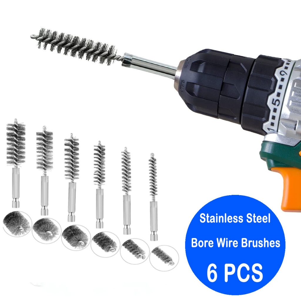 Jual Mata Bor Kawat Pembersih Sikat 6pcs Set Stainless Steel Bore Wire ...