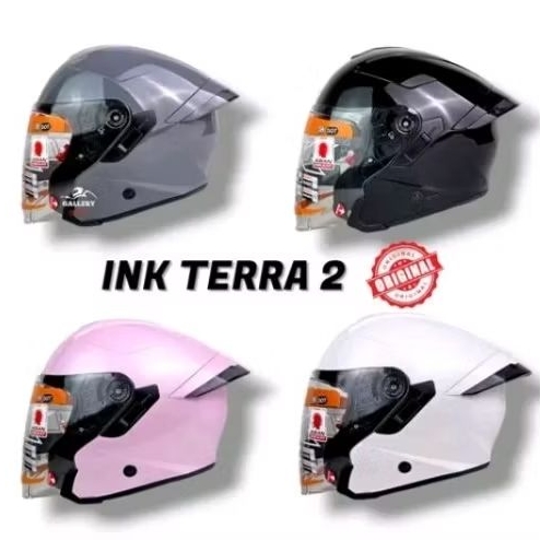 Jual Helm INK TERRA 2 Solid half face kekinian SNI DOT FREE SPOILER ...