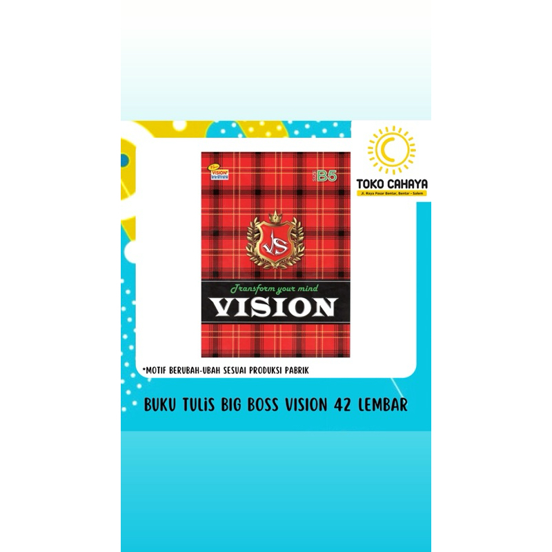 Jual buku tulis vision 42 lembar isi 6 buku tulis campus besar b5 ...
