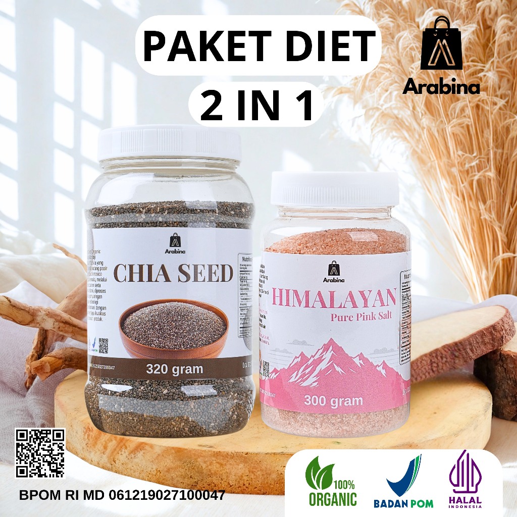 Jual Arabina Paket Diet Detoks 2in1 Garam Himalaya Chia Seed Gachi ...