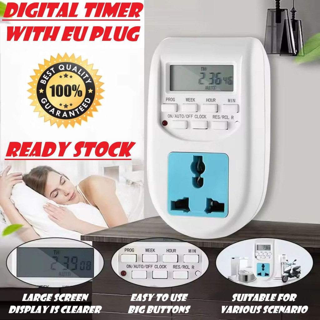 Jual Programmable Digital Timer Switch Weekly Stop Kontak Minggu 16 Program | Shopee Indonesia