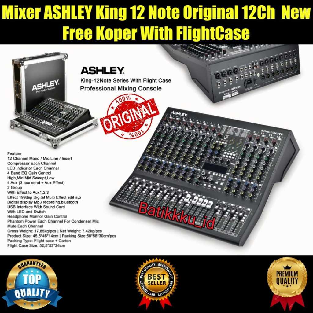 Jual MIXER ASHLEY KING 12 NOTE KING12 NOTE ORIGINAL 12Ch New With ...