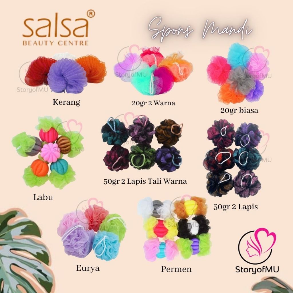 Jual SALSA Spons Mandi - Bath Sponge Labu / Permen / Eurya / Kerang ...