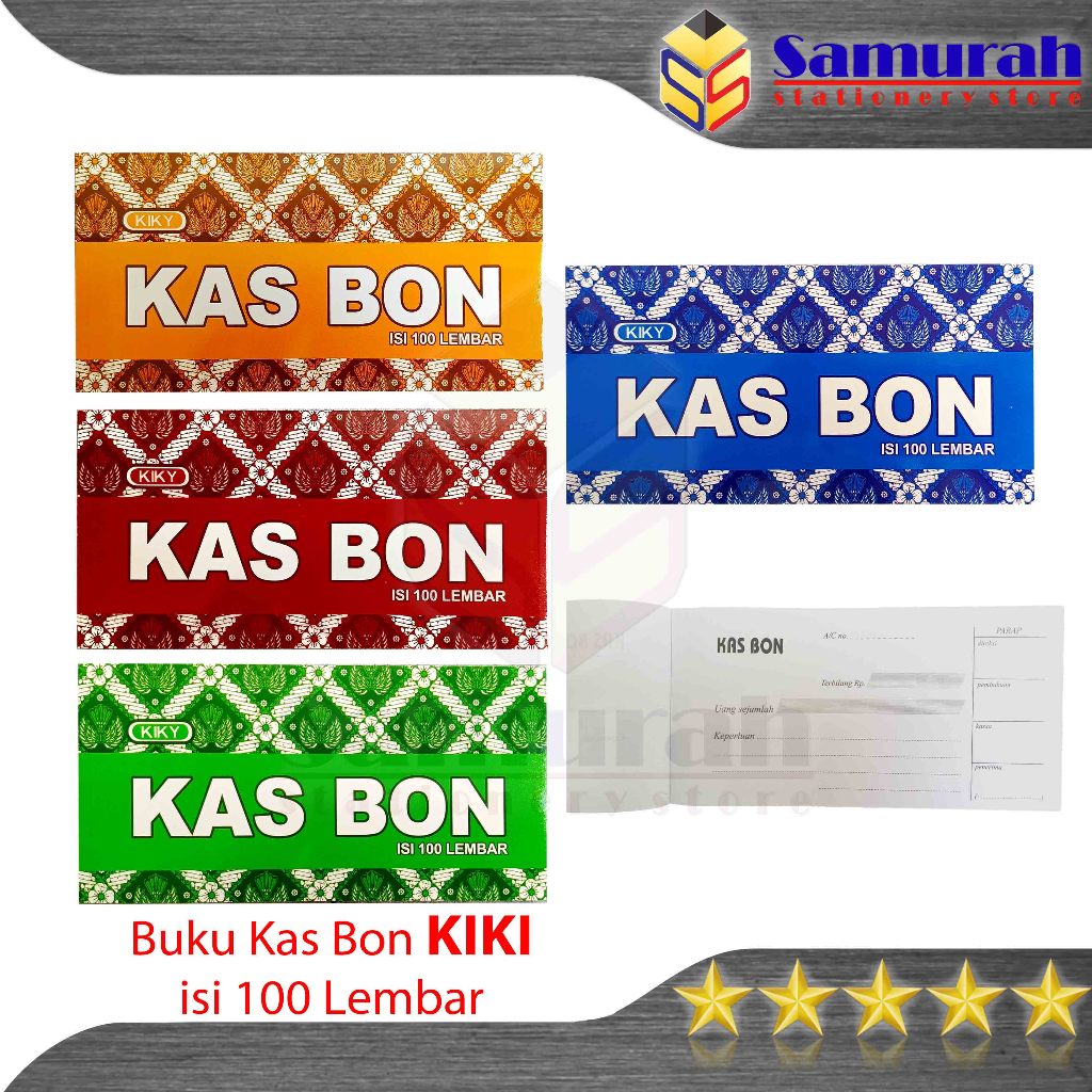 Jual Buku Kas Bon KIKY isi 100 Lbr / KASBON / Soft Cover Bukti Kas merk ...