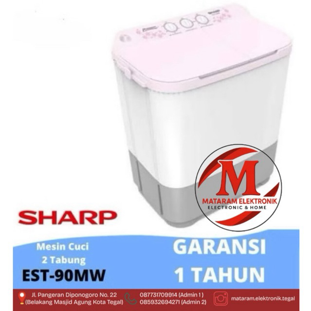 Jual SHARP Mesin Cuci 2 Tabung | 8 Kg | EST 90 MW | Shopee Indonesia