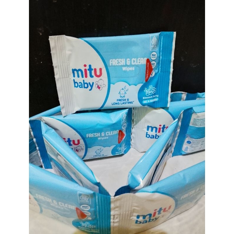 Jual MITU BABY TISU BASAH / MITU BABY TISSUE BASAH ANTISEPTIC SACHET ...