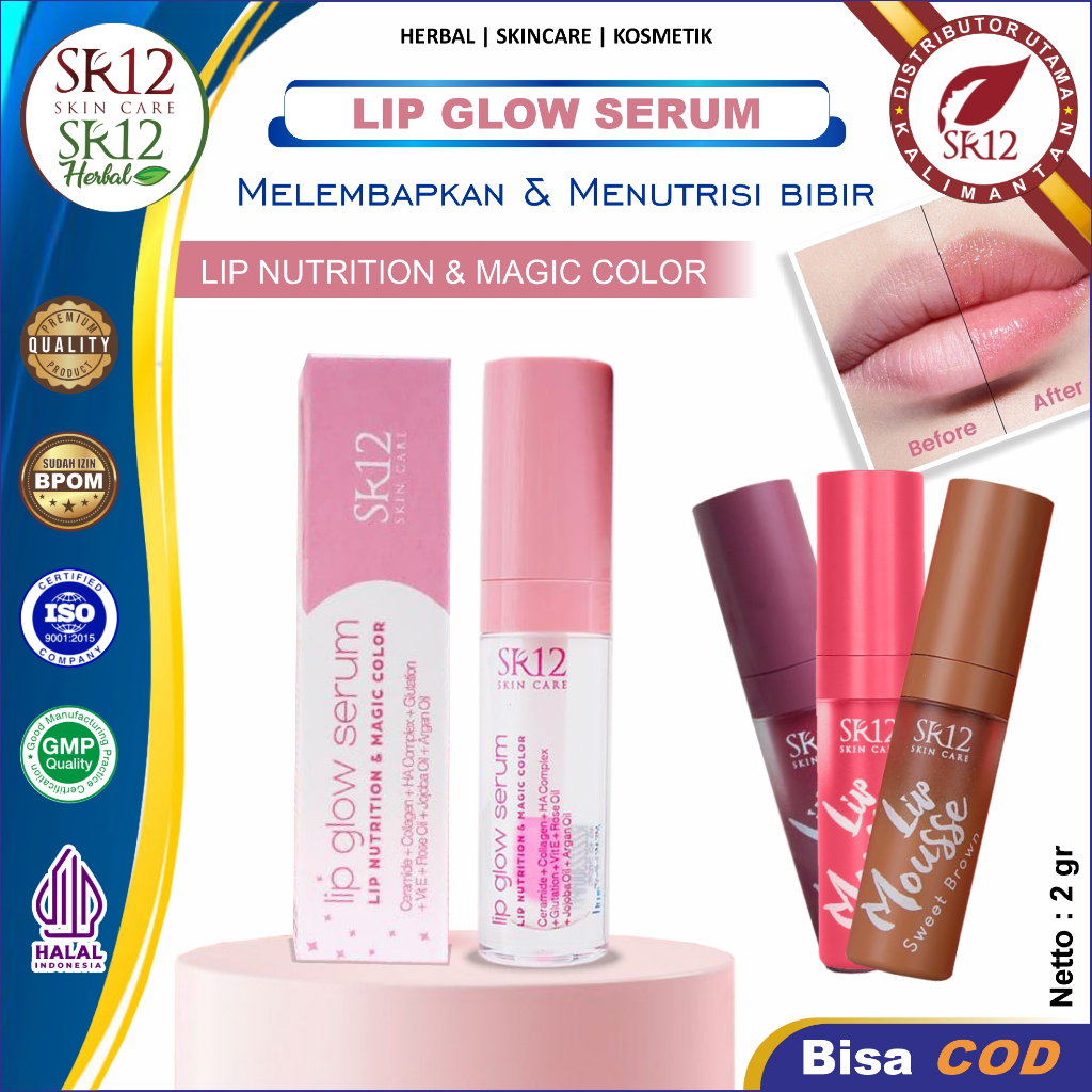 Jual Lip Balm Lip Serum Lipstick Pelembab bibir SR12 Lip Glow Serum / Liptint Gel / Lip Mousse ...
