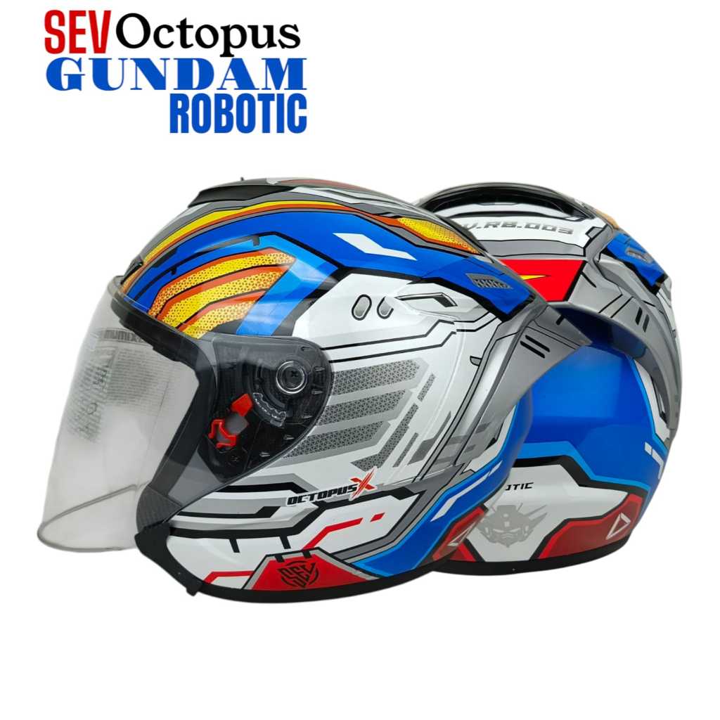 Jual Helm Half Face SEV Octopus X Gundam Robotic / Include Spoiler 3D ...
