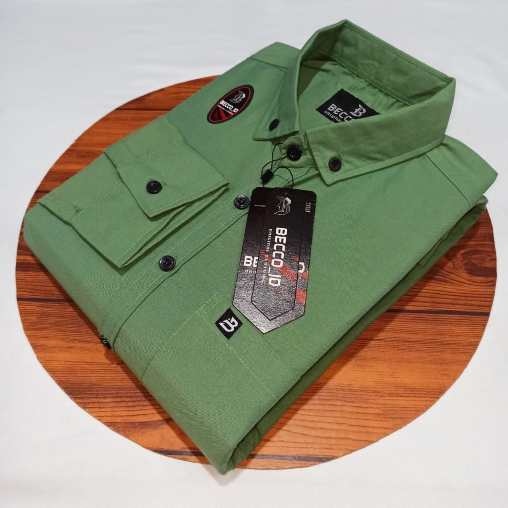 Jual baju kemeja pria lengan panjang formal polos kasual size standar M ...