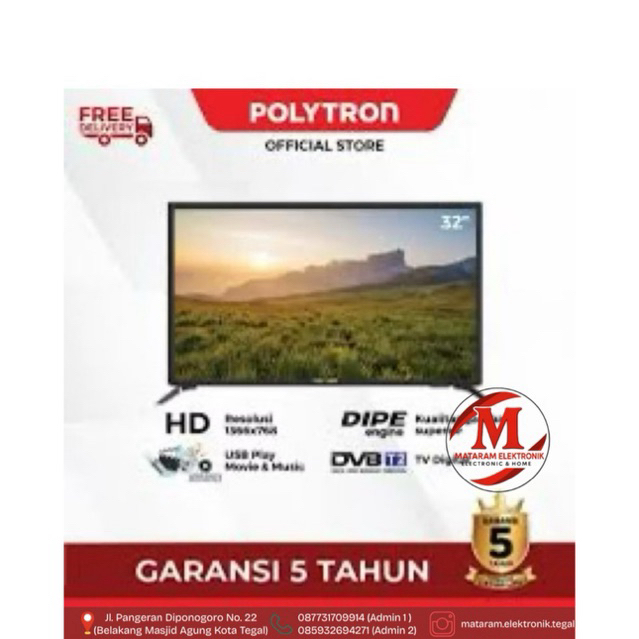 Jual POLYTRON LED TV 32 Inch/ Digital TV/ PLD-32V1853 | Shopee Indonesia
