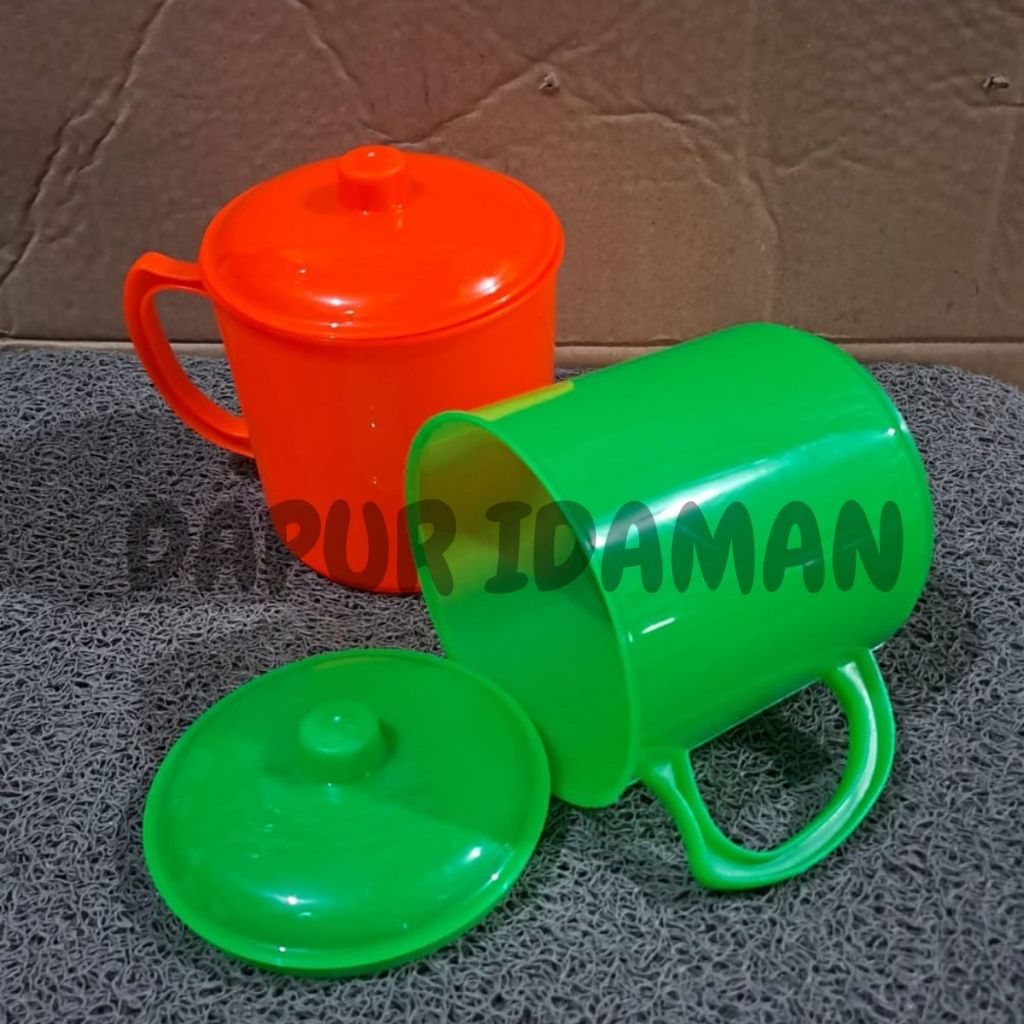 Jual CANGKIR PLASTIK BERGAGANG UKURAN BESAR DENGAN TUTUP | Shopee Indonesia