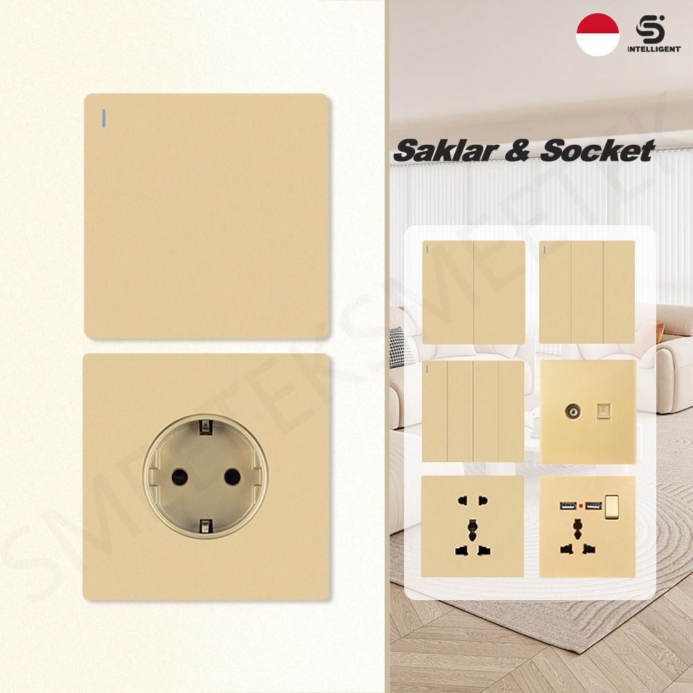 Jual Saklar Lampu Stop Kontak Sakelar Gold Saklar Push On Saklar ...
