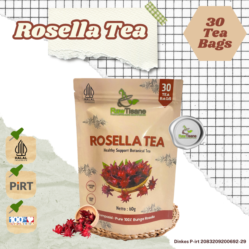 Jual RAW TISANE Rosella Tea : Teh Celup Bunga Rosella Merah All Varian Isi 30 Tea Bag | Shopee ...