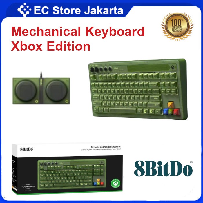 Jual 8Bitdo Retro 87 Mechanical Keyboard Xbox Edition with RGB ...