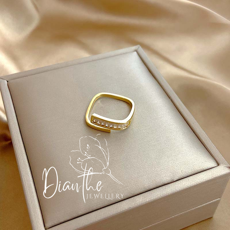 Jual Q - Cincin Odette - Cincin Korea Desain Square - CIncin Adjustable ...