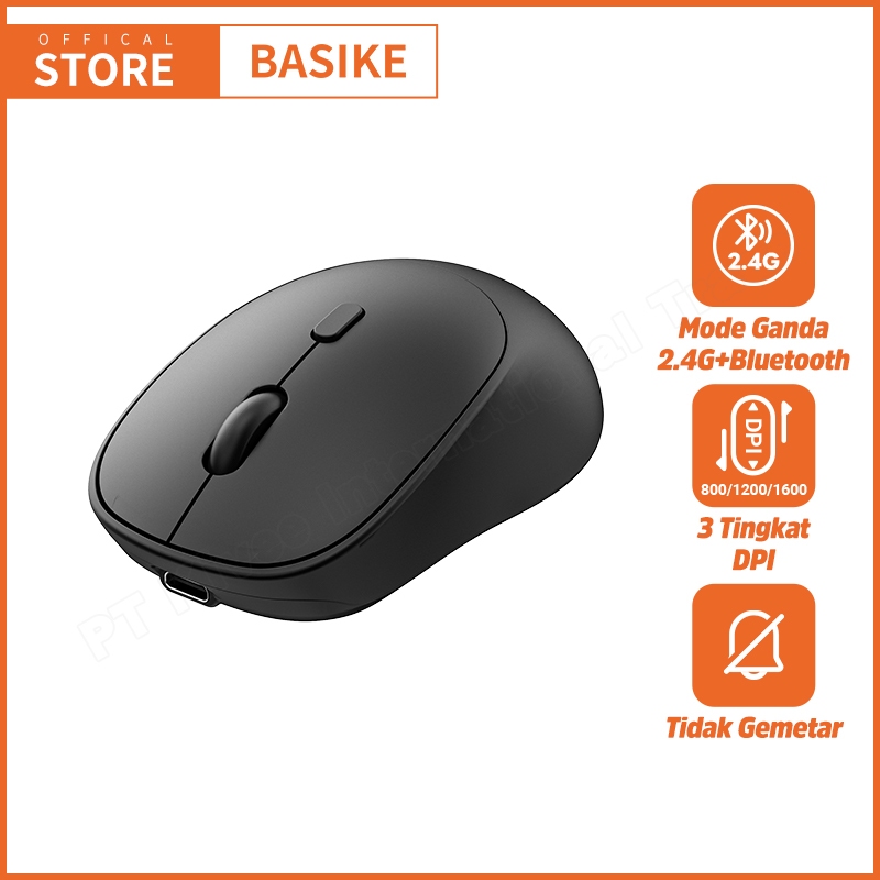 Jual (HOT)BASIKE Mouse Wireless Bluetooth DPI adjustable Silent Mini ...