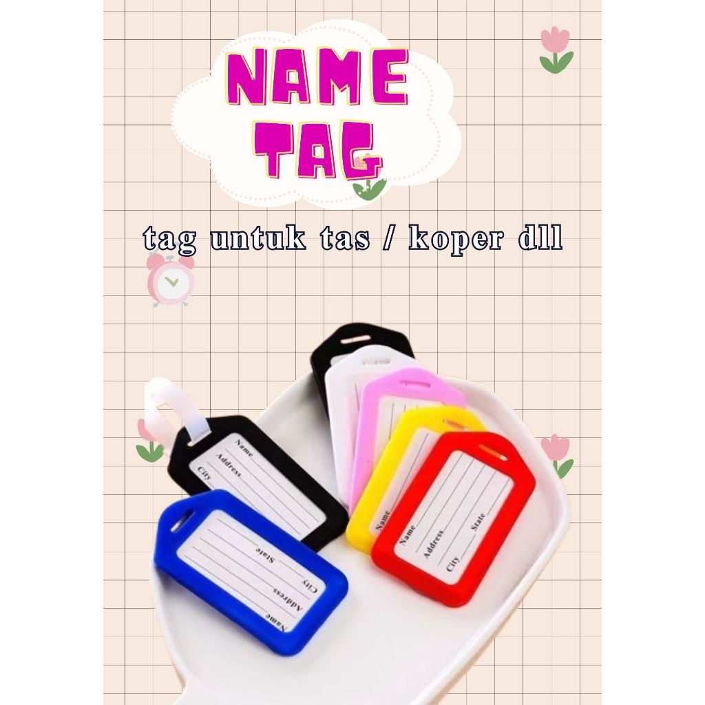 Jual luggage tag gantungan Koper Tas Label Nama name tage Bahan Plastik ...