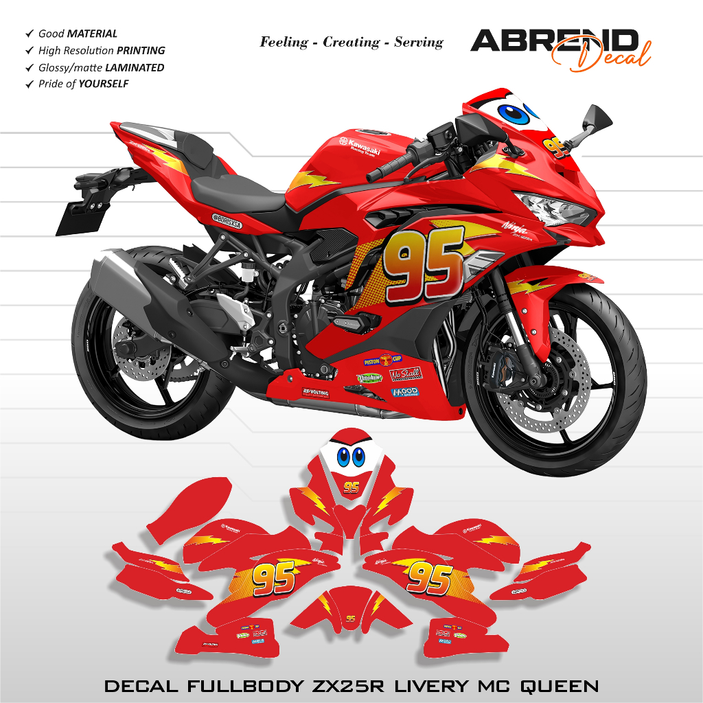 Jual Abrend Decal Fullbody ZX25R Livery Mc Queen / Stiker Motor ...